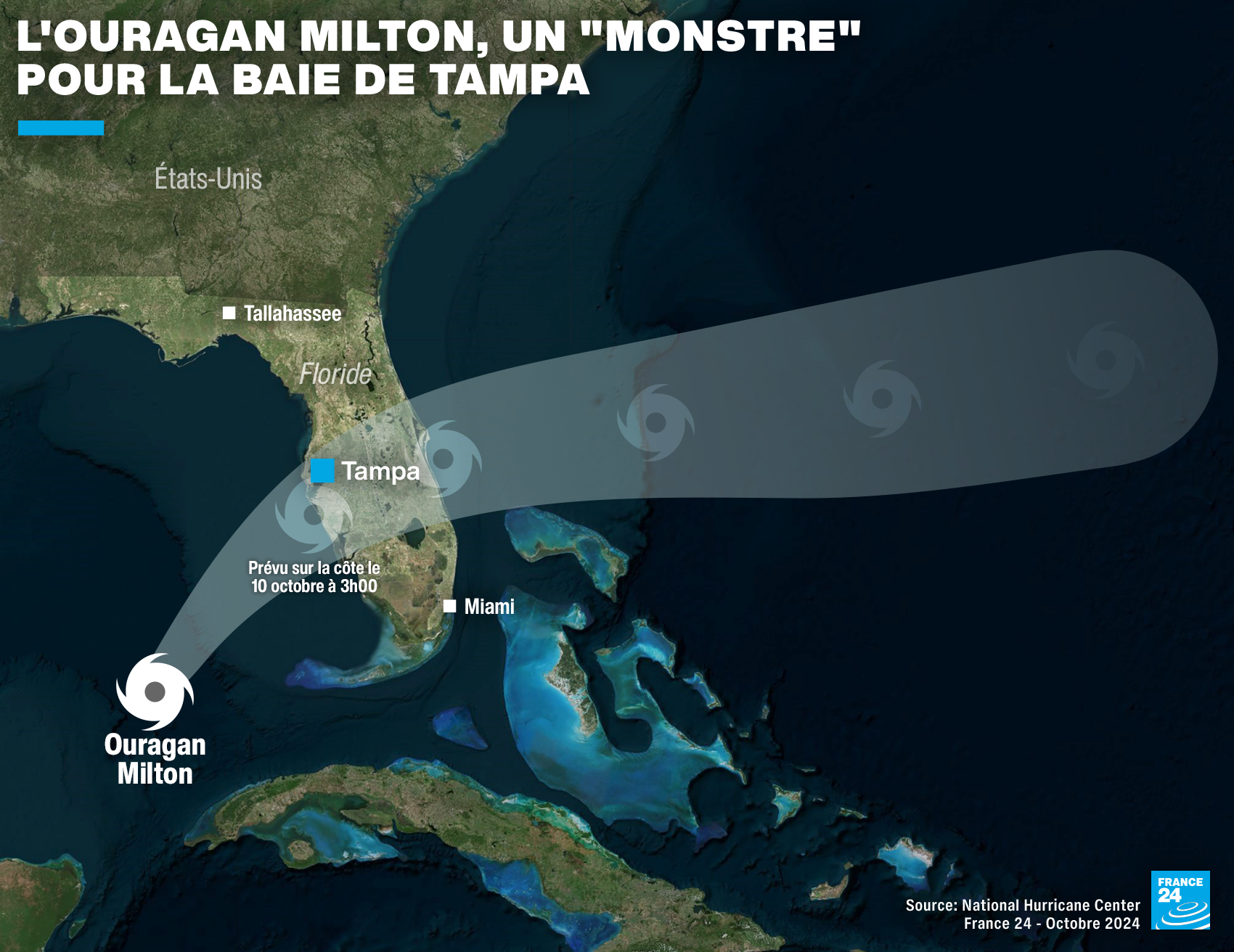 Ouragan Milton : pourquoi Tampa est si vulnérable au "monstre climatique" qui la menace